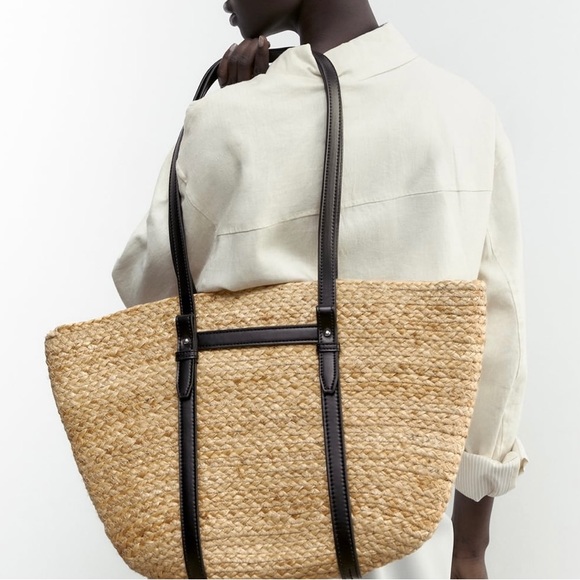 Zara | Bags | Zara Jute Tote Bag | Poshmark